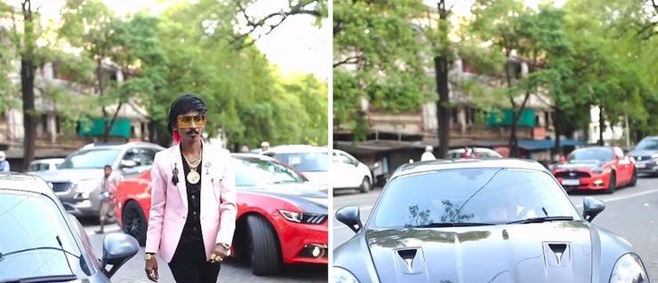 Internet sensation Dolly Chaiwala arrives at his tea stall in a Porsche ...